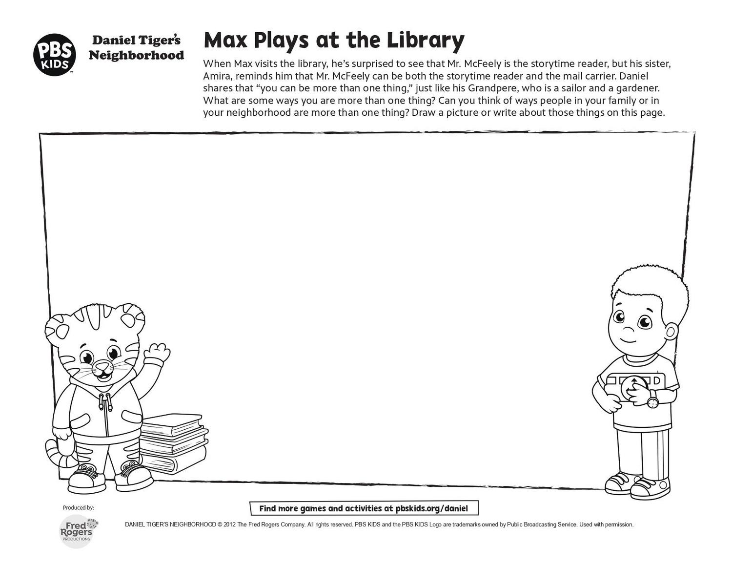 Max Plays at the Library | Kids Coloring Pages | PBS KIDS for Parents