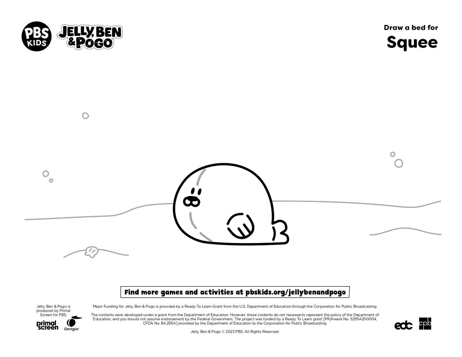 Squee Drawing Page | Kids Coloring Pages | PBS KIDS for Parents
