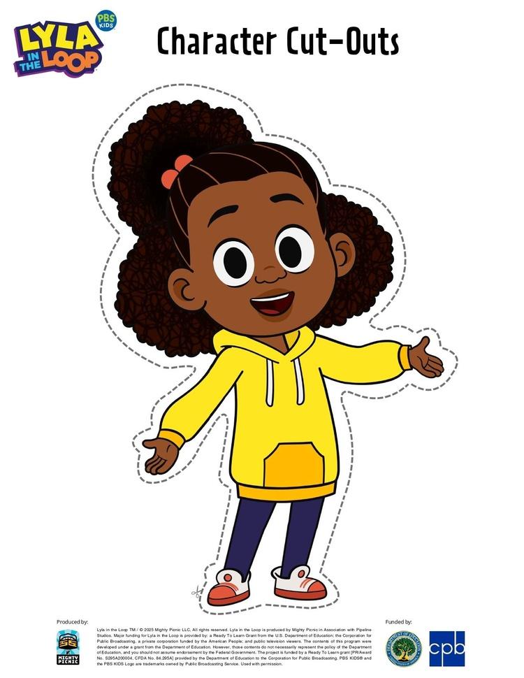 Lyla in the Loop Character Cutouts | Kids Coloring Pages | PBS KIDS for ...