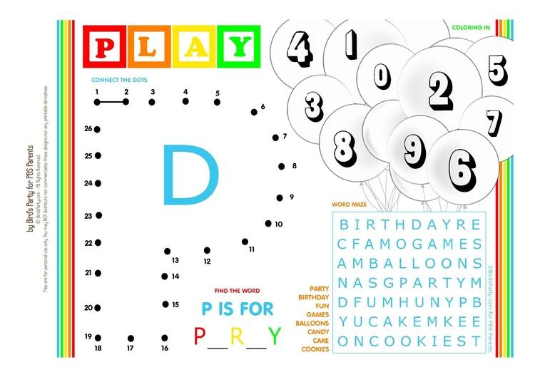 Party Play Sheet | Kids Coloring Pages | PBS KIDS for Parents