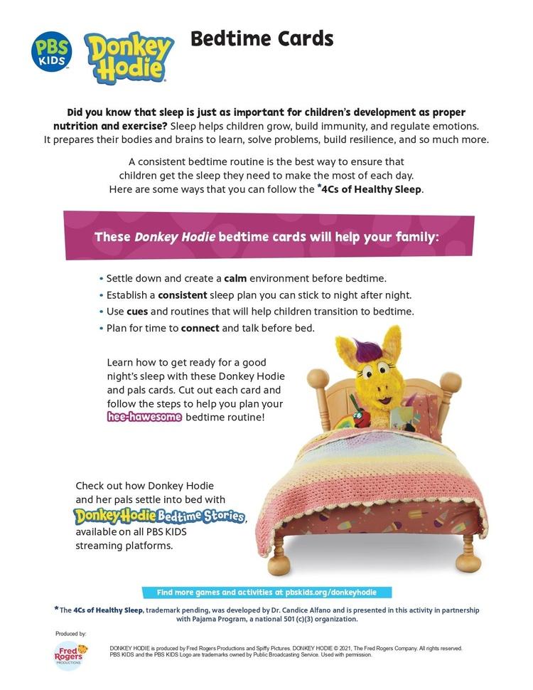 bedtime routine cards