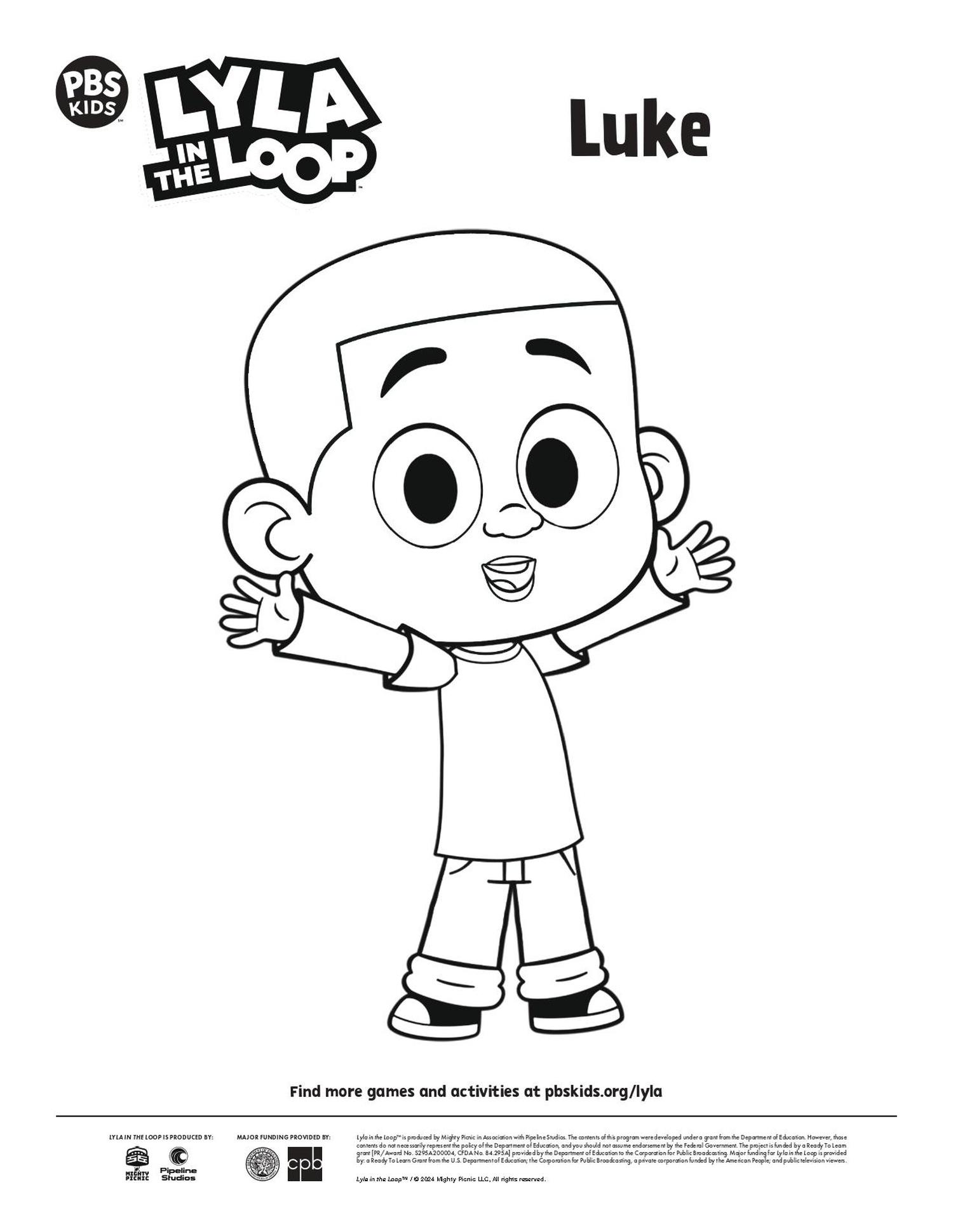 Luke Coloring Page | Kids Coloring Pages | PBS KIDS for Parents